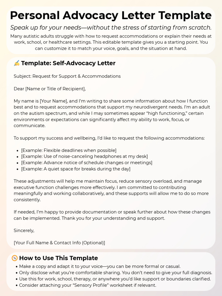 Autism Advocacy Letter Template | PDF