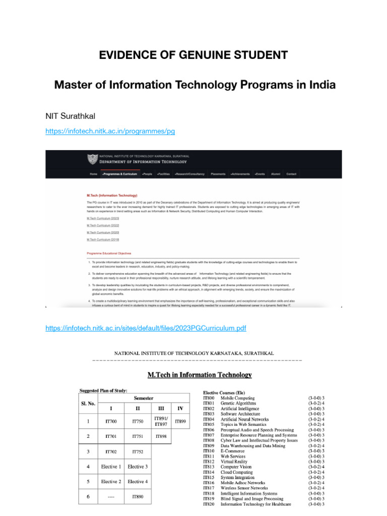 Evidence of Genuine Student | PDF