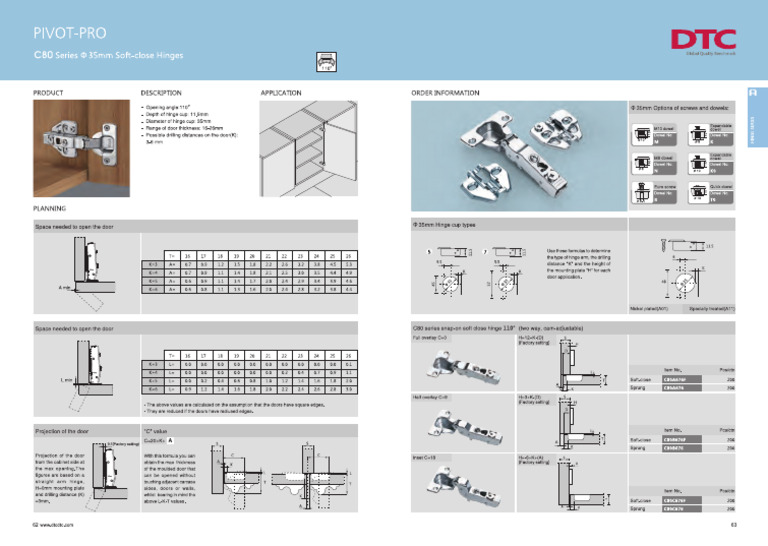 Hinges DTC C80 | PDF