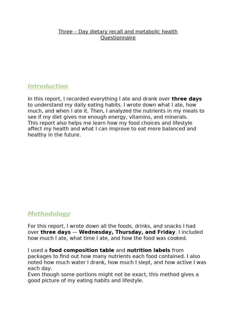 Document (3) | PDF | Foods | Food Energy