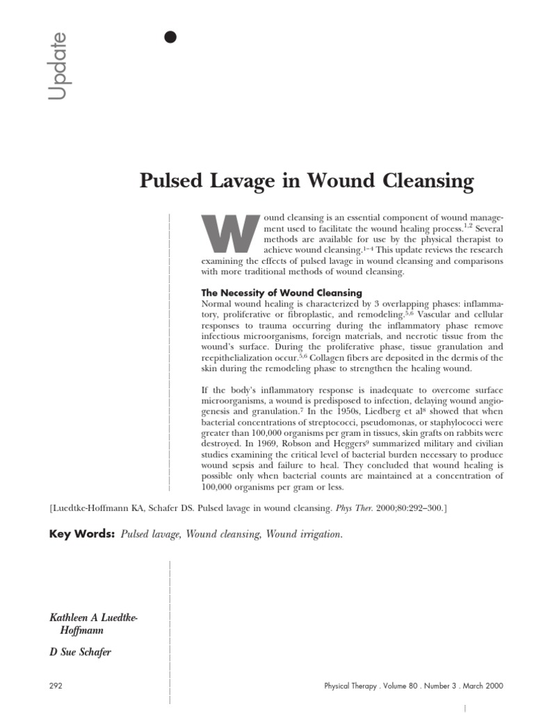 Key Words: Pulsed Lavage, Wound Cleansing, Wound Irrigation | PDF ...