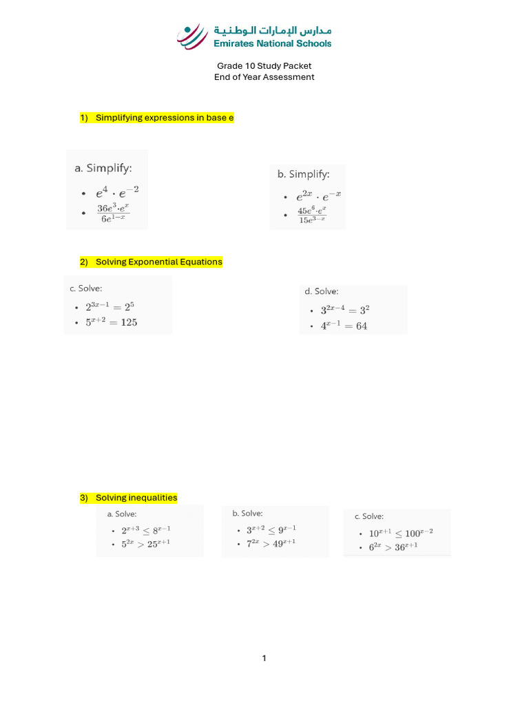 Toddle F62da5b0 b171 4252 8efd 716c69bdf79e Grade 10 Study Packet EOY ...