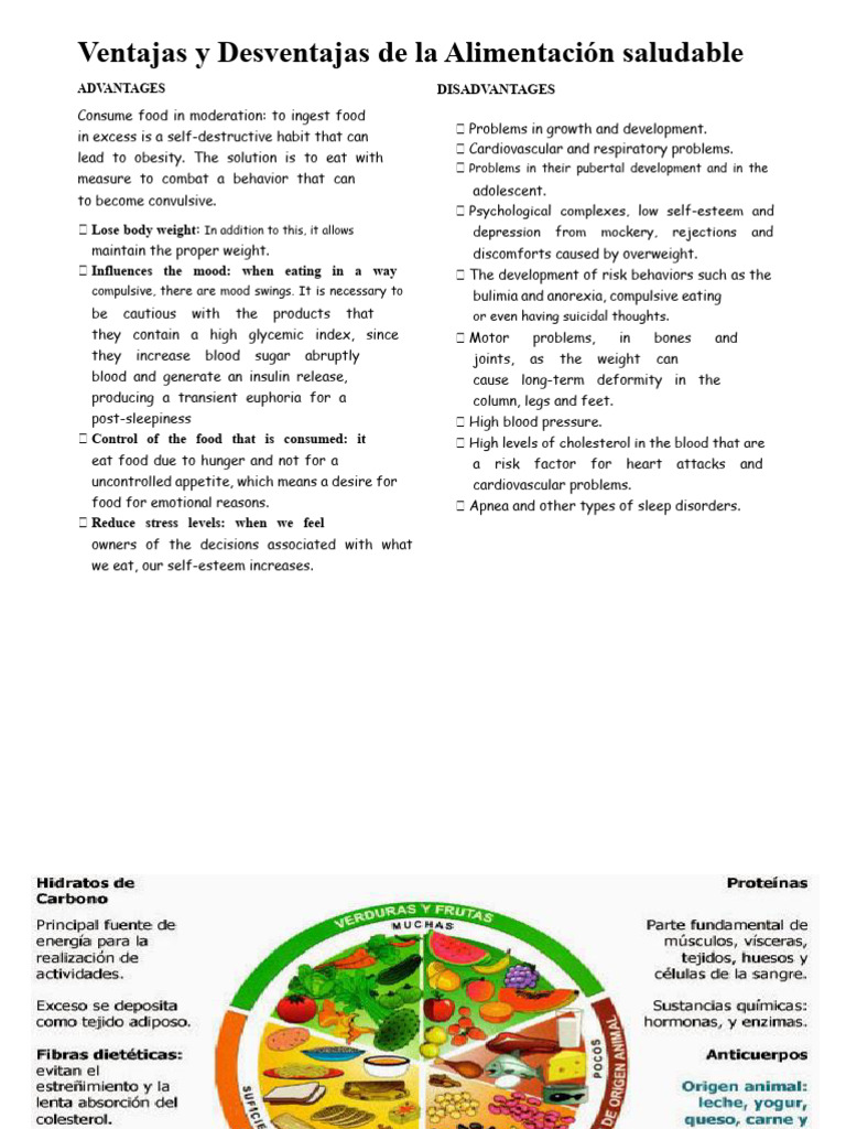 Advantages and Disadvantages of Healthy Eating | PDF