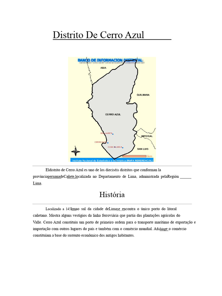Distrito de Cerro Azul | PDF | Lima | Fruto do mar