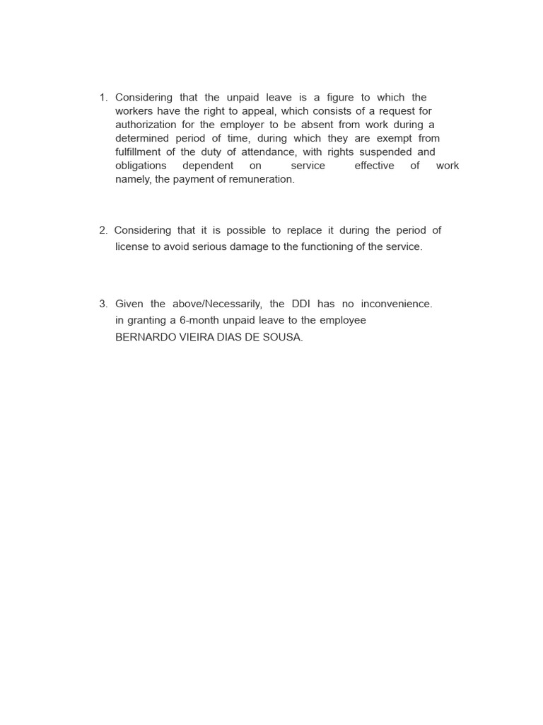 Unpaid Leave Authorization Guidelines | PDF