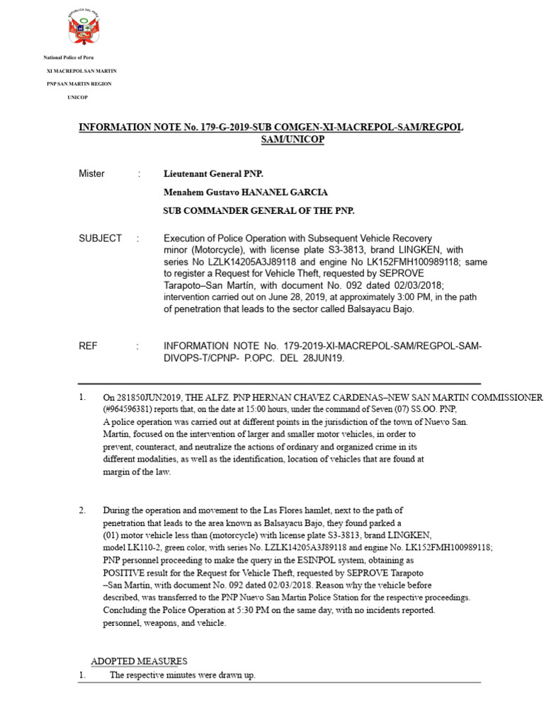PNP Informative Note | PDF | Vehicles | Government