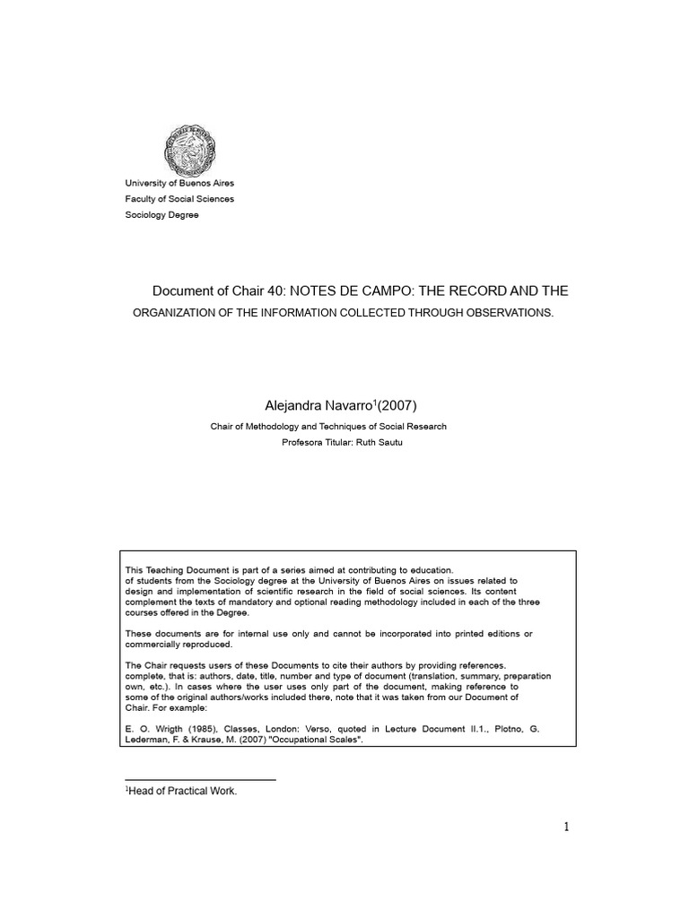 Field Notes in Ethnographic Research | PDF | Experience | Ethnography