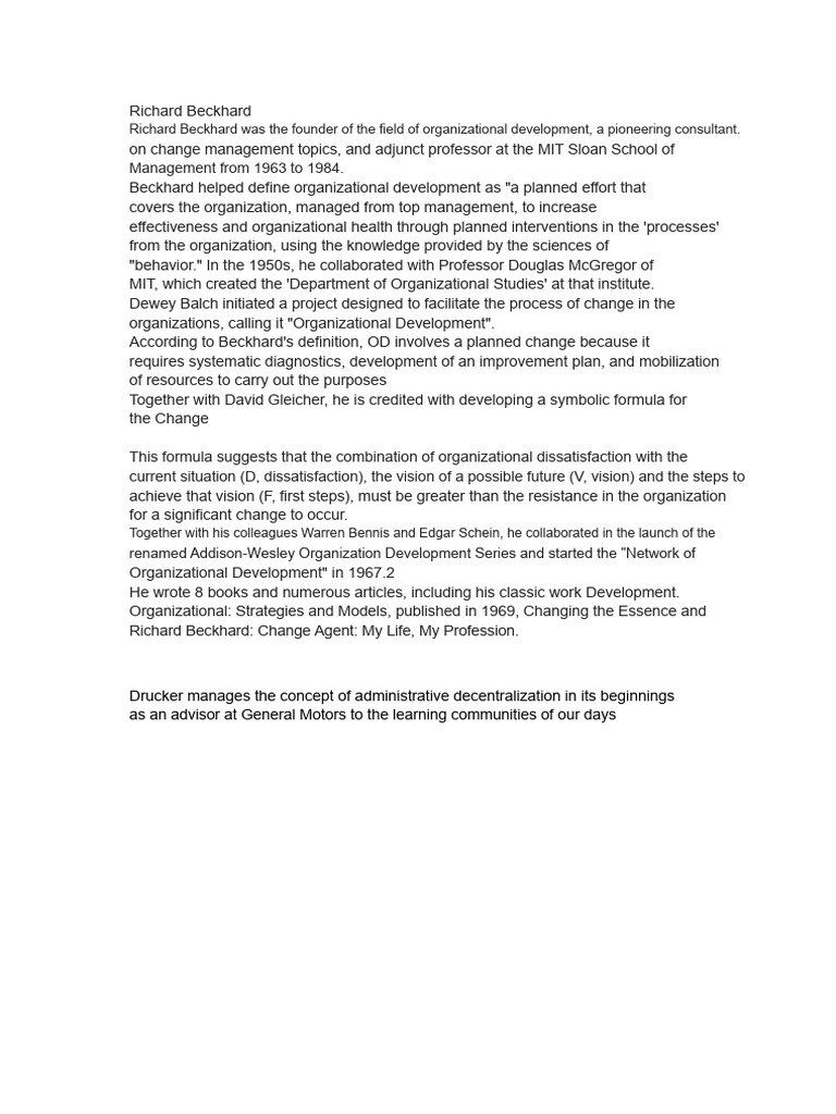 Richard Beckhard | PDF | Organization Development | Business