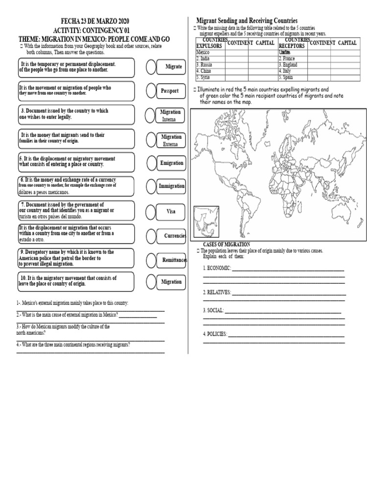 01 Exercise-Geography-Migration in Mexico and in The World-March 23 ...