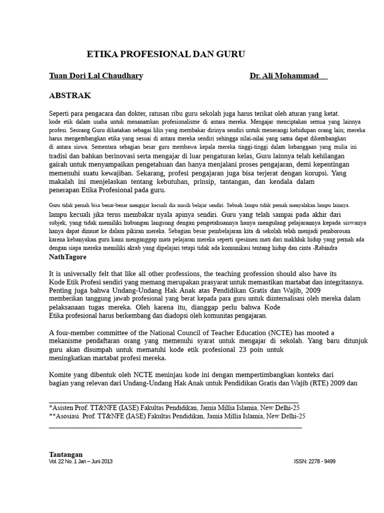 Etika Profesional dan Guru | PDF