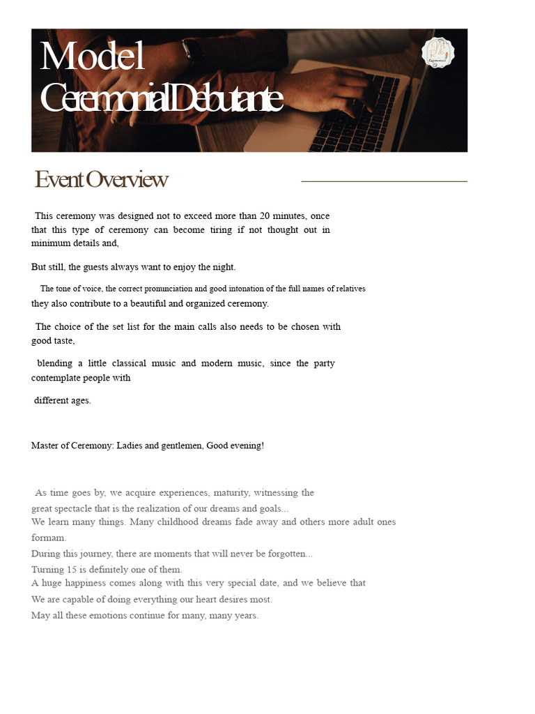 Debutante Ceremony Text Model | PDF