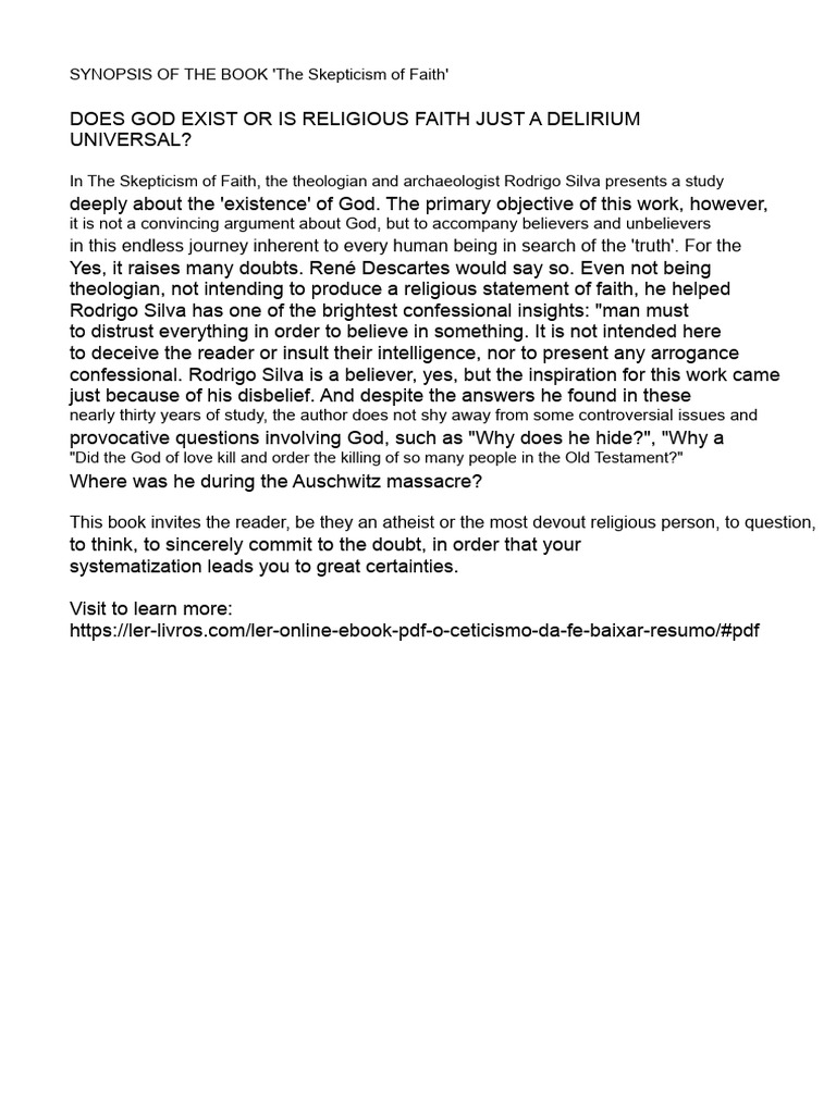 The Skepticism of Faith | PDF