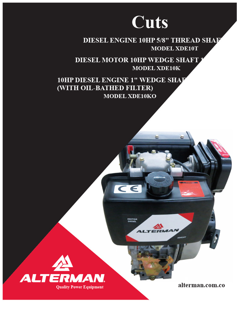 10HP Diesel Engine Parts Disassembly Guide | PDF | Screw | Rotating ...