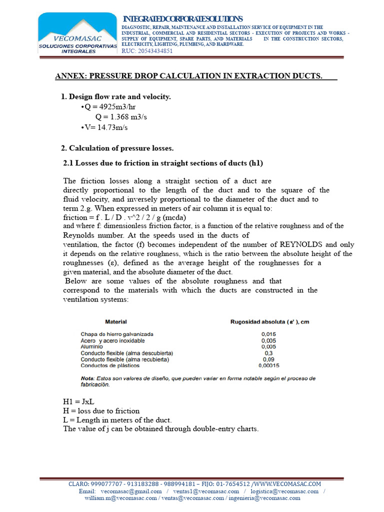 Pressure Drop Calculation in Ducts | PDF | Physical Phenomena ...