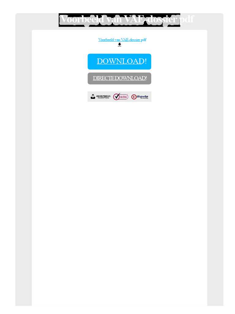 Voorbeeld Van Vae Dossier PDF | PDF