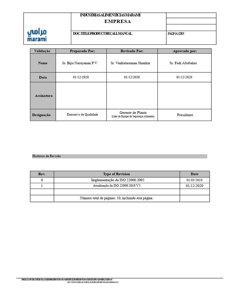 SOP - 02 Manual de Recall de Produto | PDF | Marketing