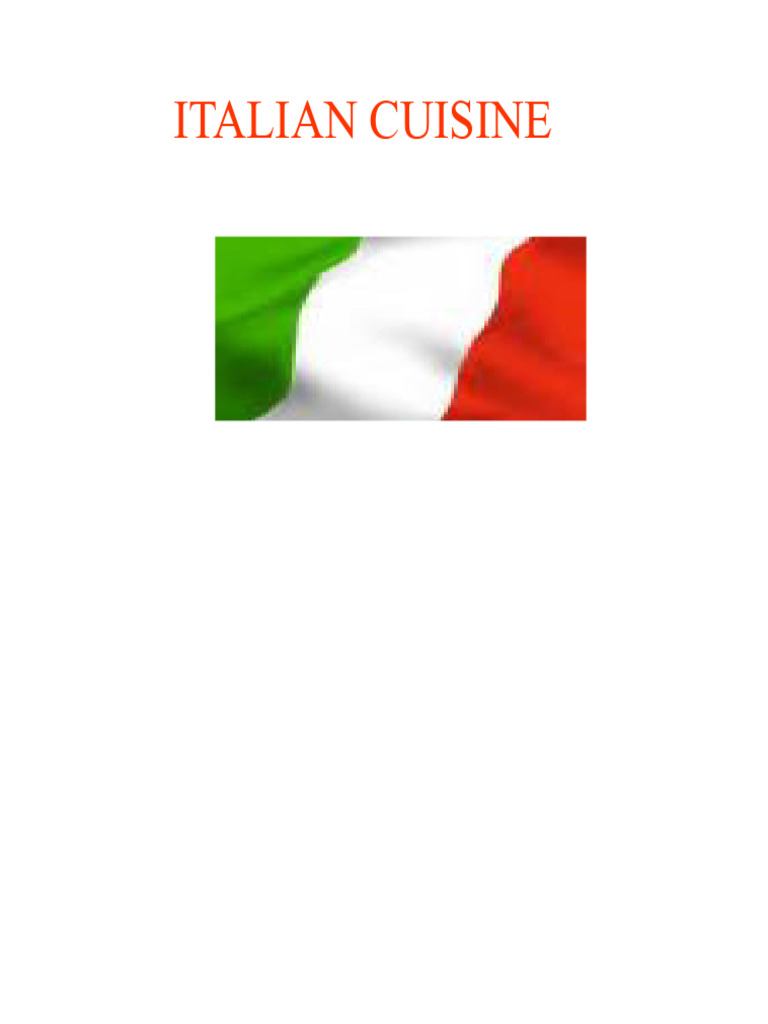 Theoretical Class - ITALIAN CUISINE 1 | PDF | Vinegar | Pasta