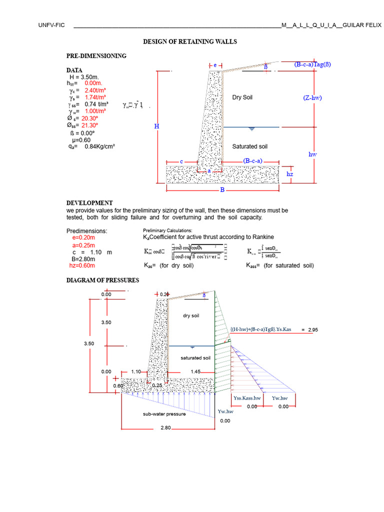 Cantilever Retaining Wall | PDF | Bending | Physical Sciences
