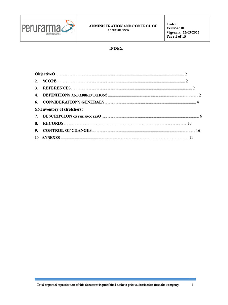 Administration and Control of Stretchers V°01 | PDF | Warehouse | Pallet