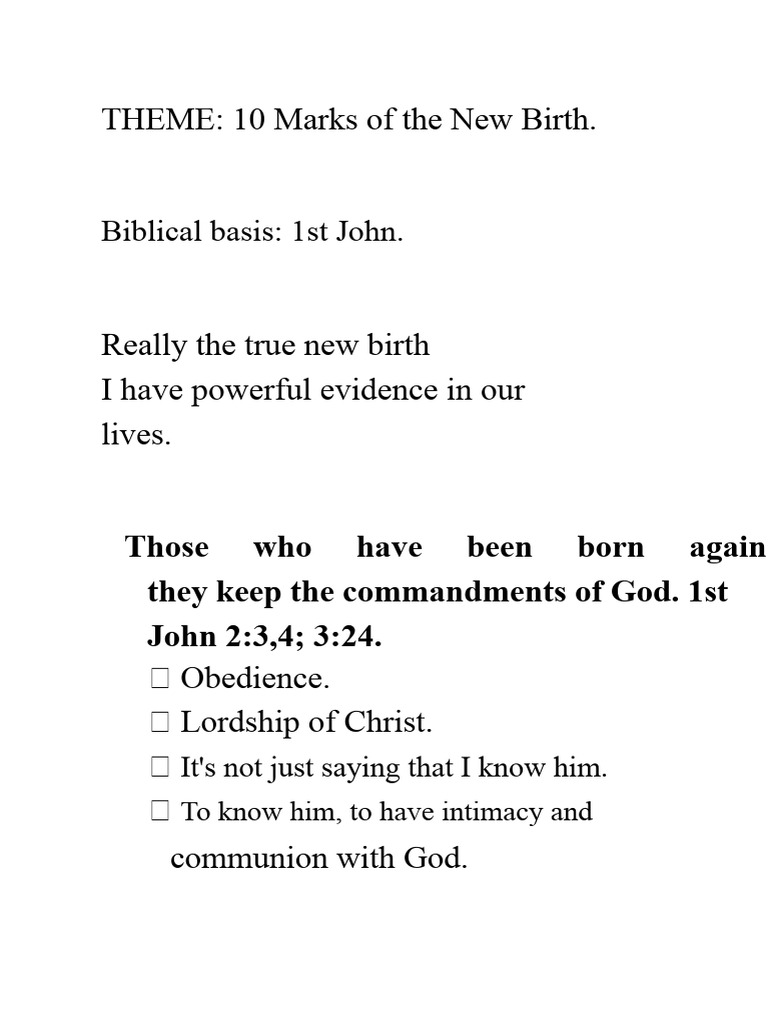 10 Marks of the New Birth | PDF | Born Again | God In Christianity