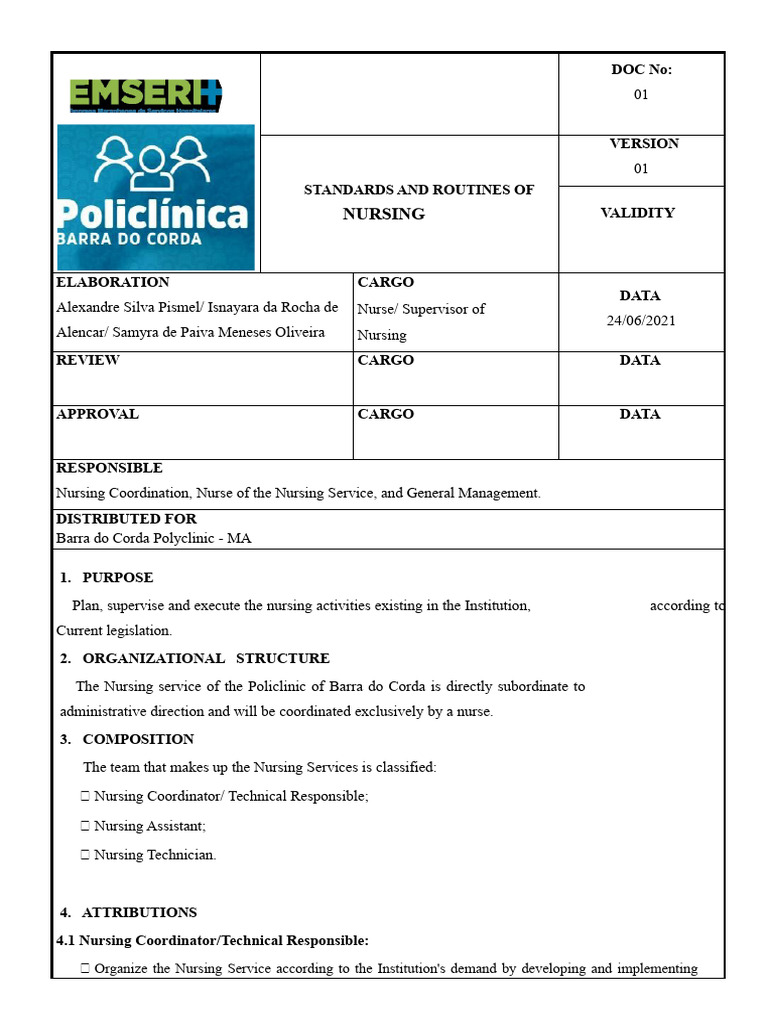 Nursing Standards and Routines Guide | PDF | Nursing | Medical Prescription