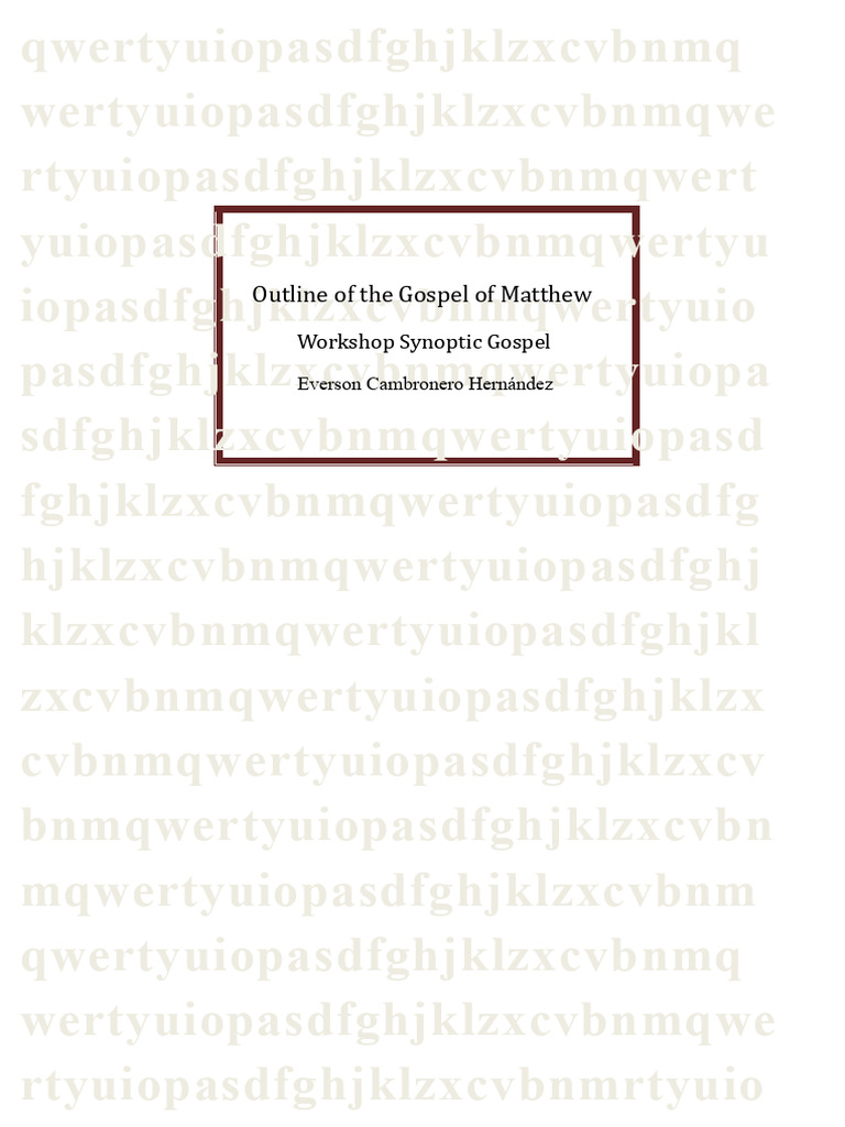 Outline of the Gospel of Matthew | PDF | Jesus | Gospel Of Matthew