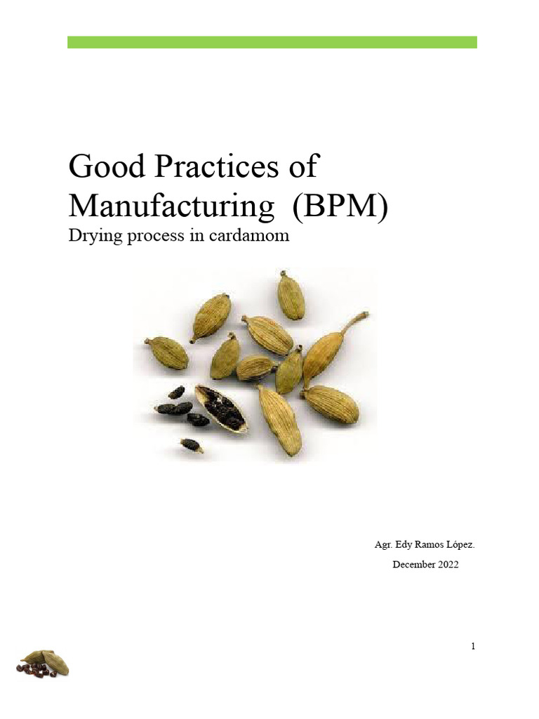 Best Practices for Cardamom Drying | PDF | Sanitation | Hygiene