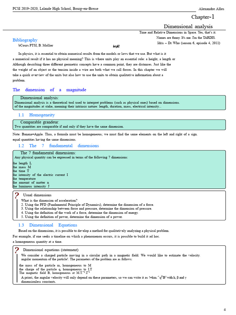 Chapter 00 - Dimensional Analysis | PDF | Mole (Unit) | International ...