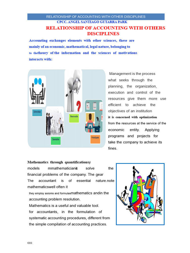 Sm2 - Relationship of Accounting With Other Disciplines | PDF ...