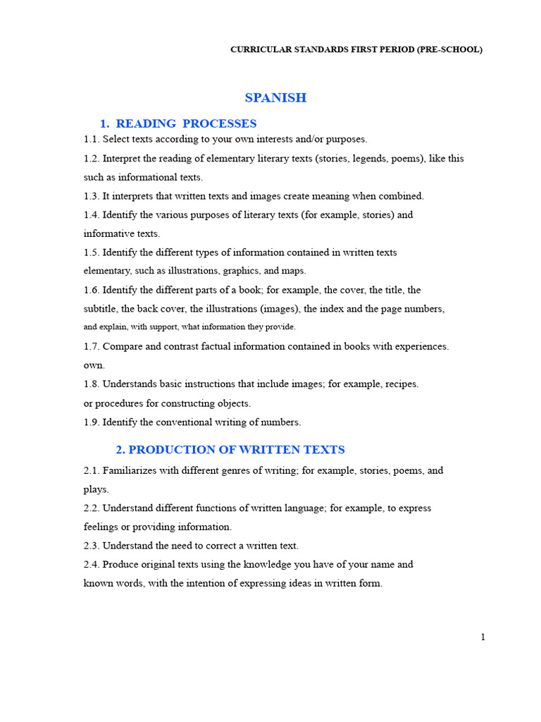 1 Curricular Standards Preschool | PDF | Mathematics | Science
