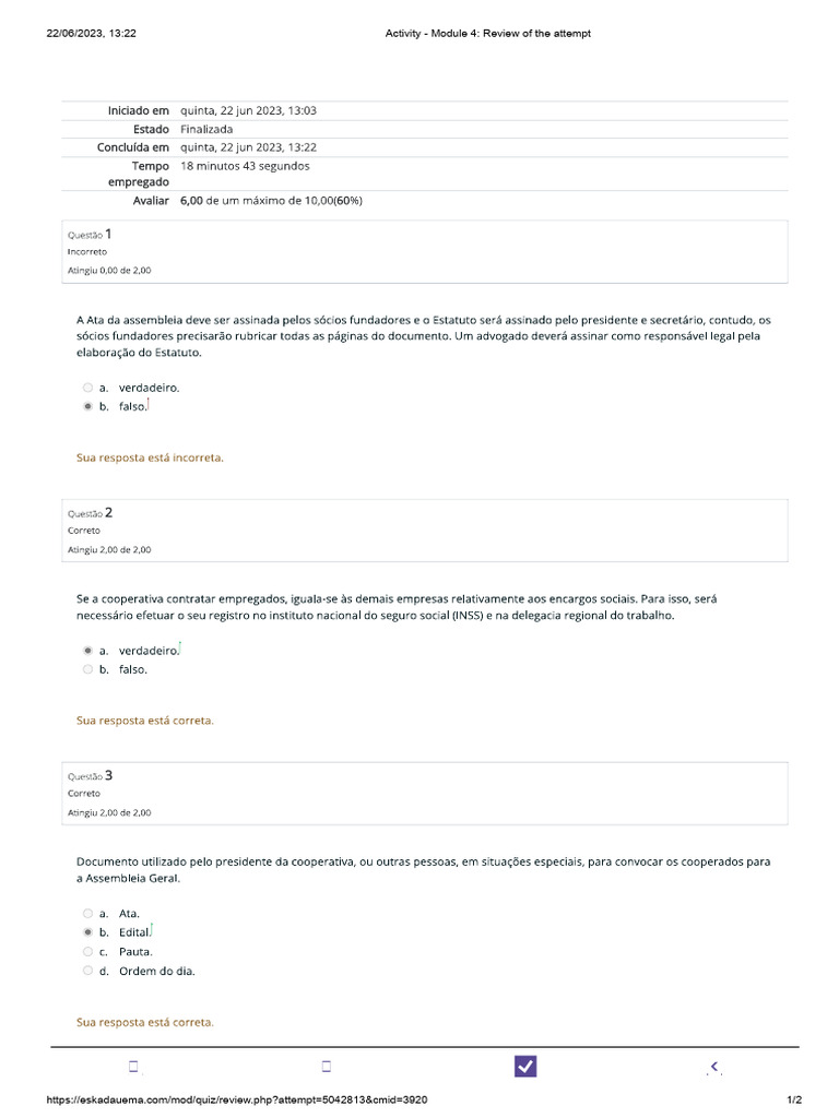 Activity - Module 4_ Review of the attempt - Copy | PDF