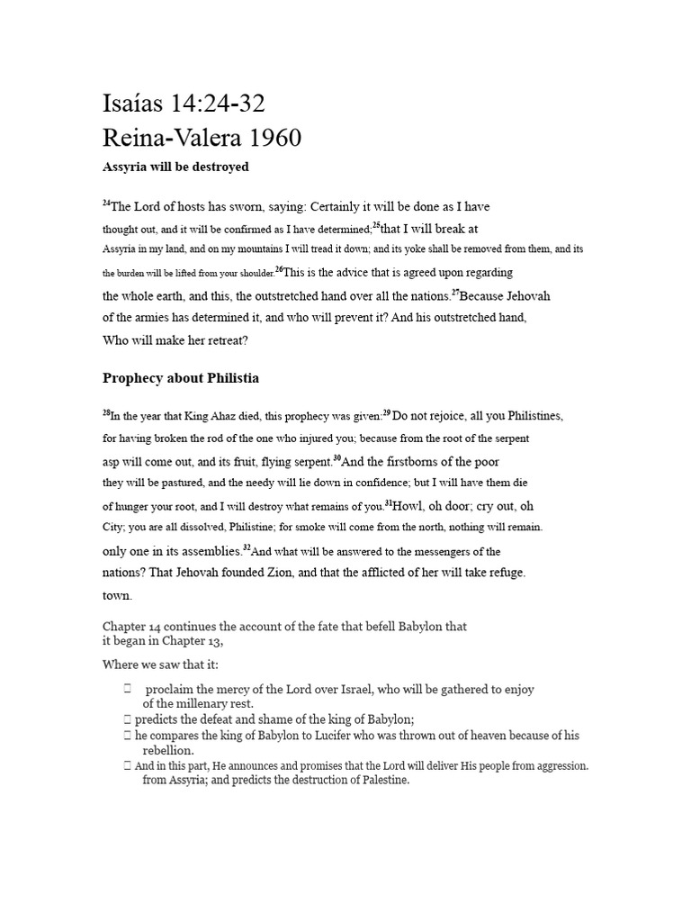 STUDY OF ISAIAH 14 | PDF | Isaiah | Books Of The Hebrew Bible