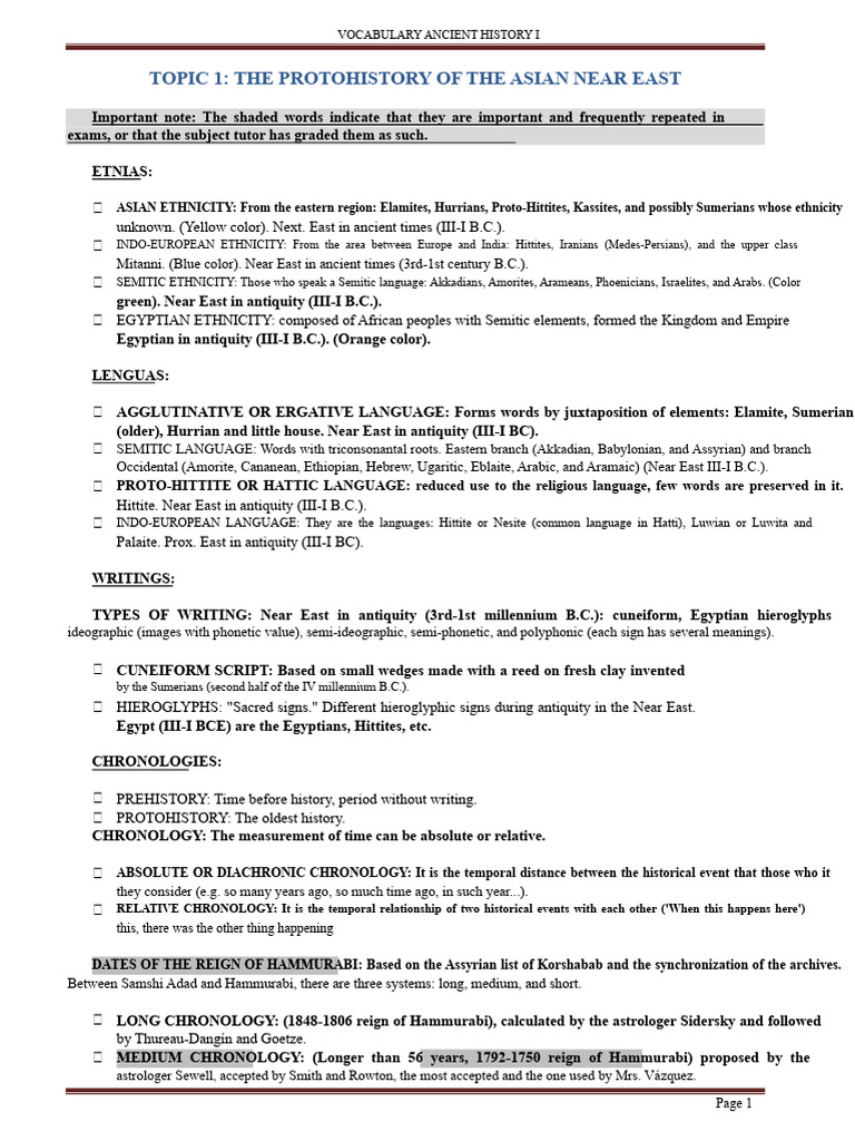 Glossary of Ancient History Degree Geography and History UNED | PDF ...