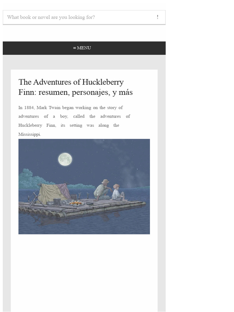 The Adventures of Huckleberry Finn Summary, Characters, and More | PDF
