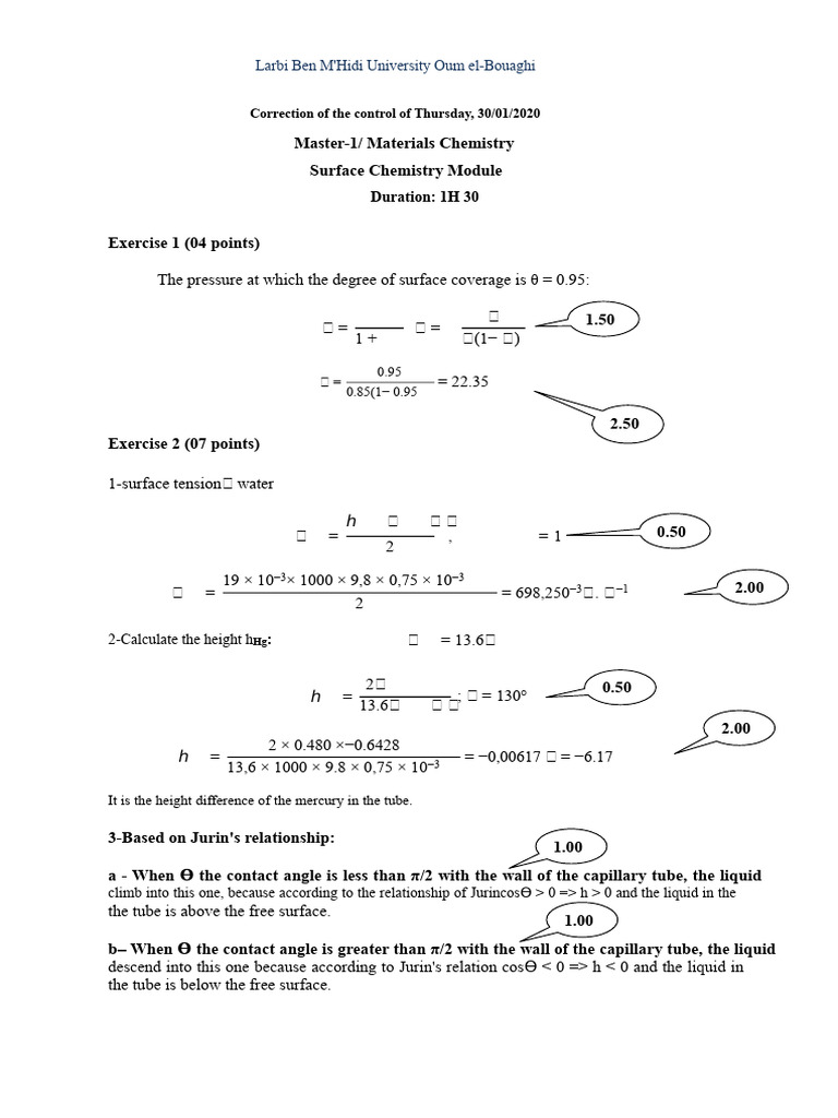 Corrected Type Surface Chemistry Master 1 CHEMISTRY M S1 2019 2020 ...