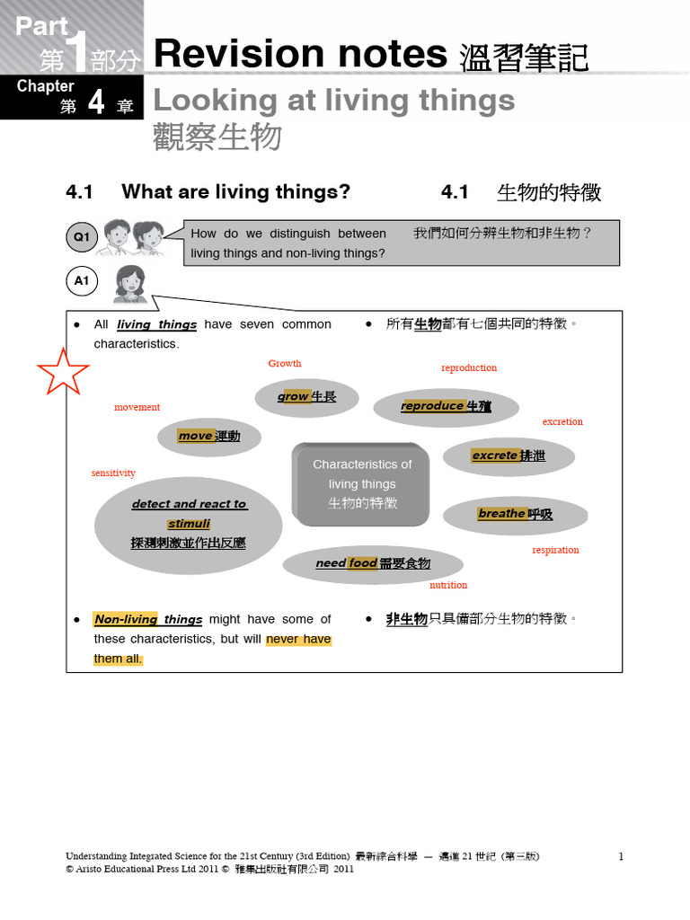 Living Things Notes and ANS | PDF