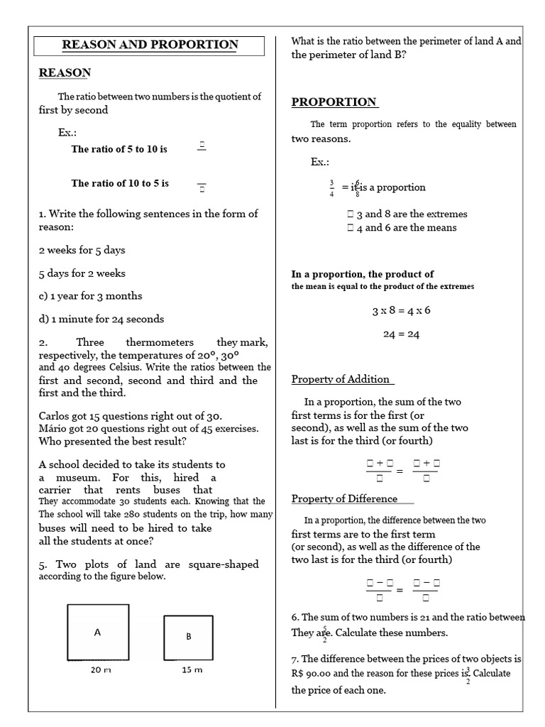 Reason, Proportion, and Rule of Three | PDF | Ratio