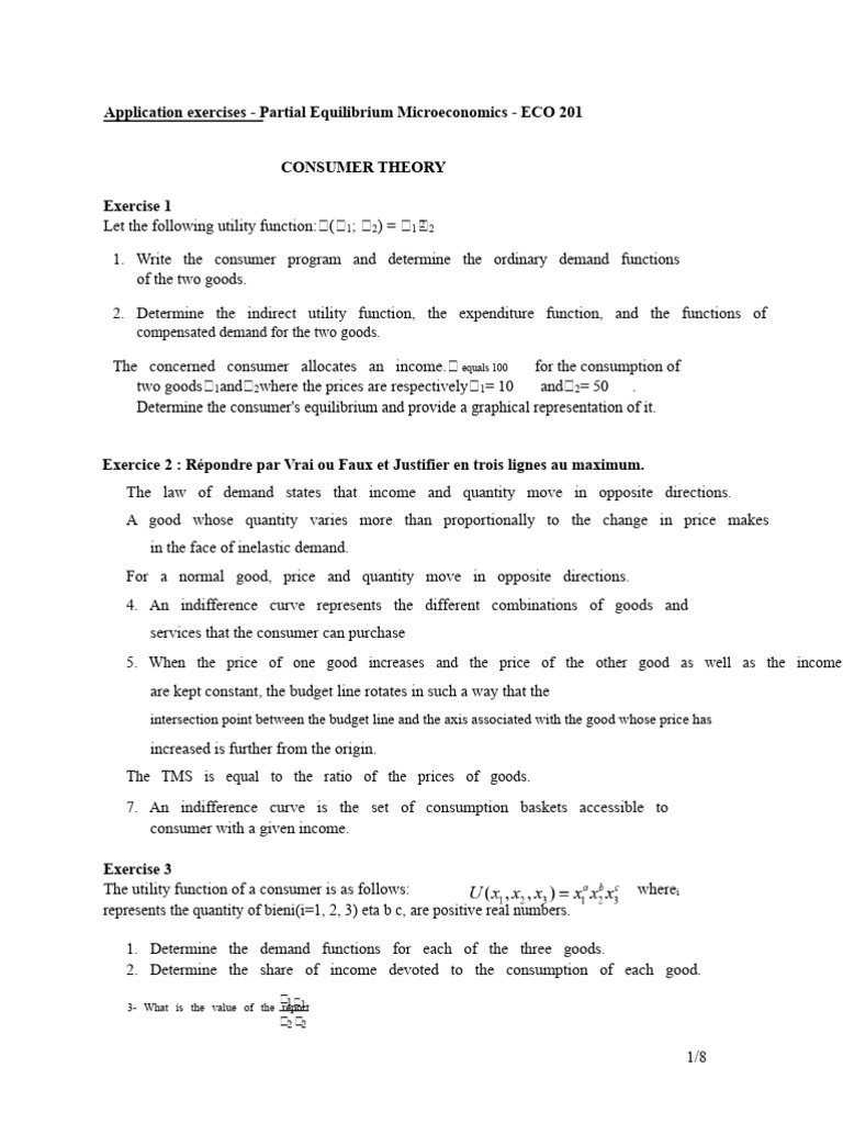 MICRO 2 EXERCISE ECO 201 - 18 Application Exercises_0 | PDF | Demand | Elasticity (Economics)