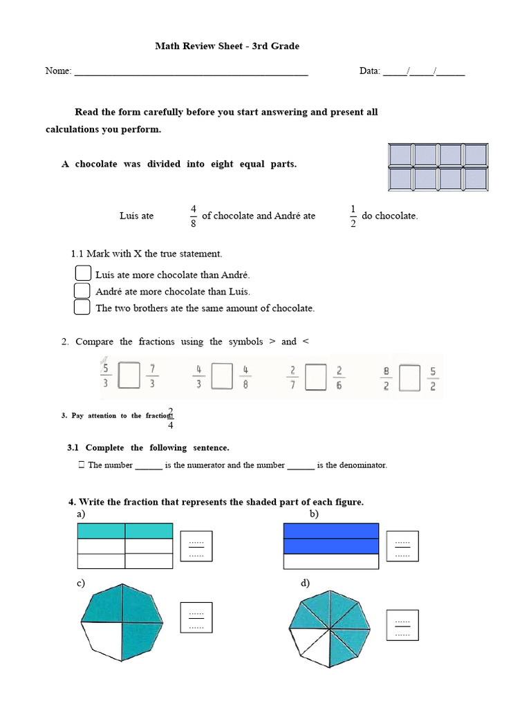 review sheet-fractions | PDF | Numbers | Number Theory