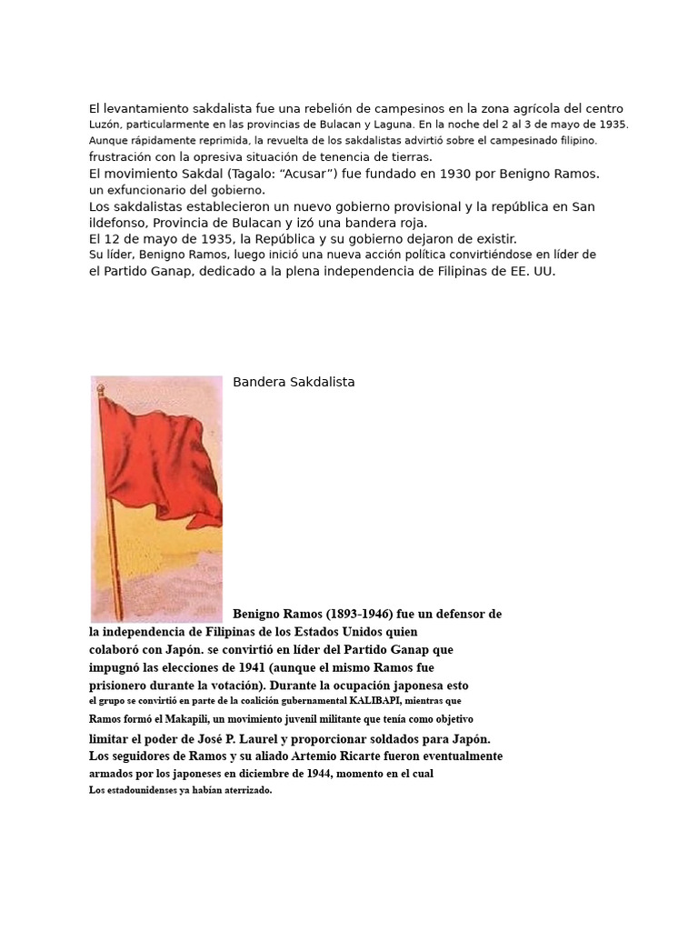 La Rebelión Sakdalista Fue Una Revuelta de Campesinos en La Zona ...