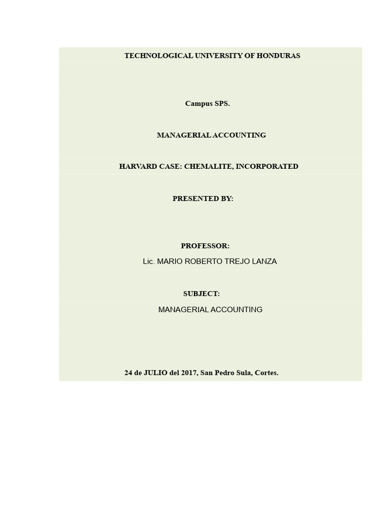 Chemalite Incorporated Case | PDF | Expense | Depreciation