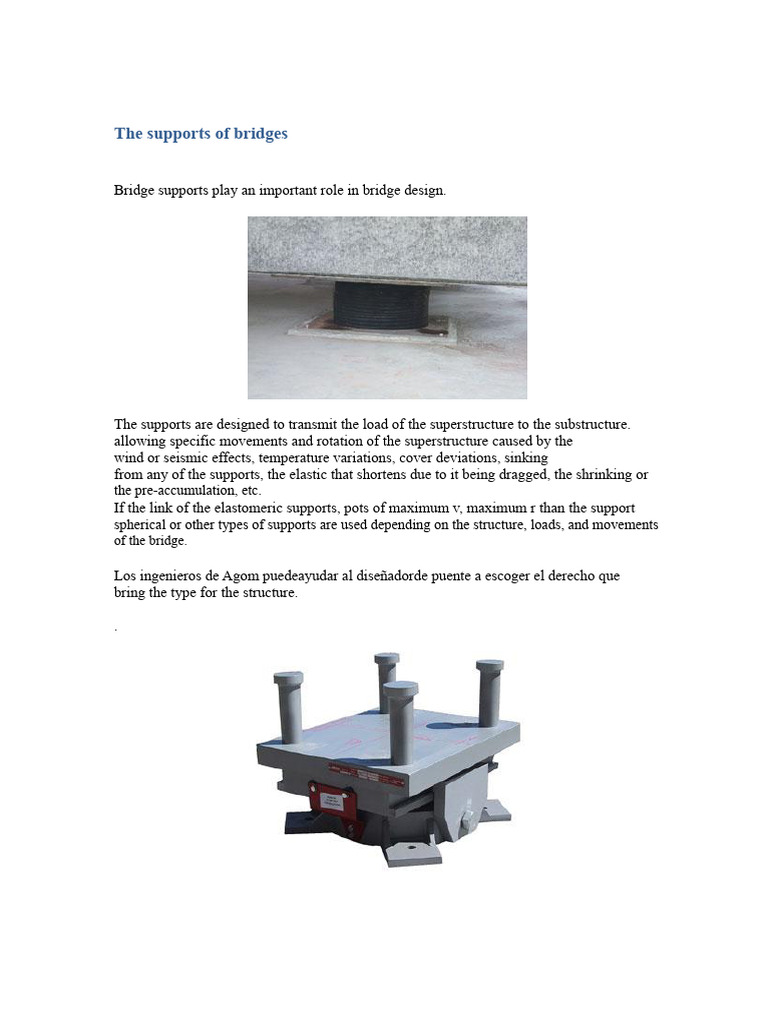 The Supports of Bridges | PDF | Stiffness | Elastomer