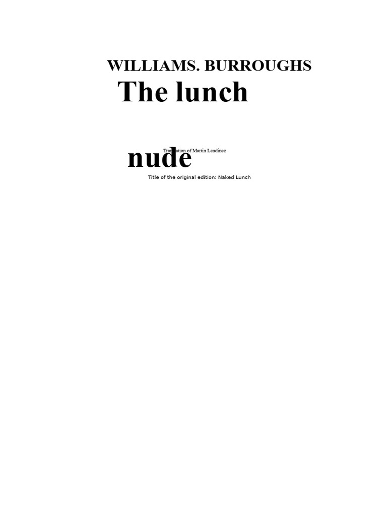 William Burroughs The Naked Lunch | PDF