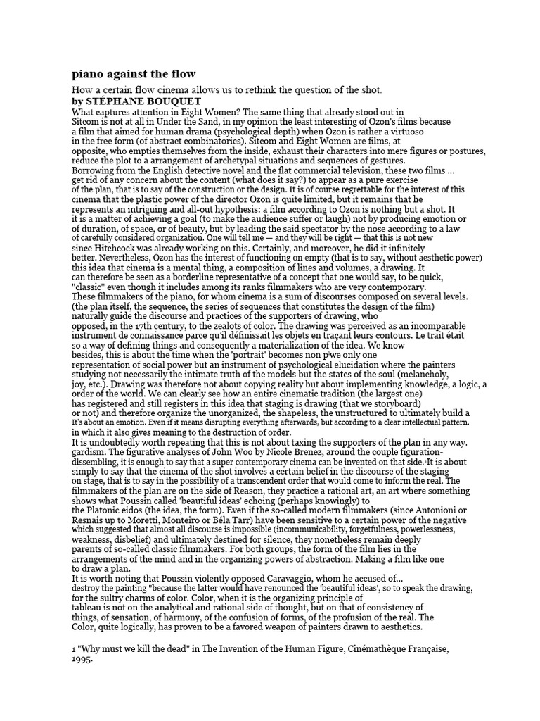 Stephane Bouquet - Plan Against Flow | PDF | Idea | Metaphysics