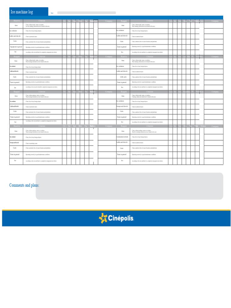 Appendix 2. Ice Machine Logbook | PDF | Environmental Engineering ...