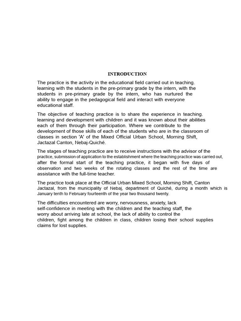 INTRODUCTION SUPERVISED PRACTICE II | PDF | Teachers | Intelligence
