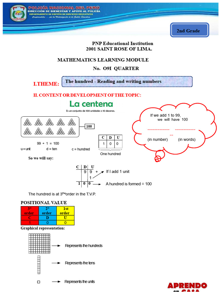 Mathematics Module The Hundred Reading and Writing of Numbers May 02 | PDF