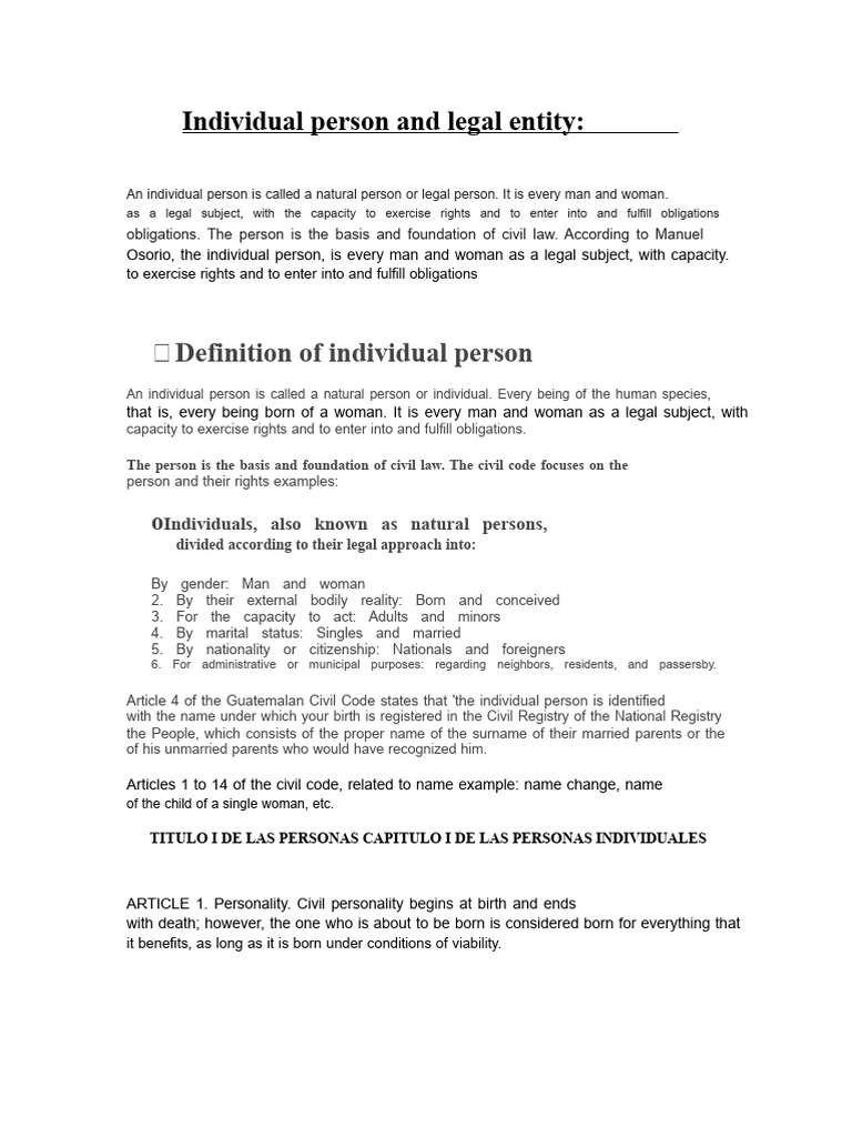 Natural person and legal entity | PDF | Surname | Birth Certificate