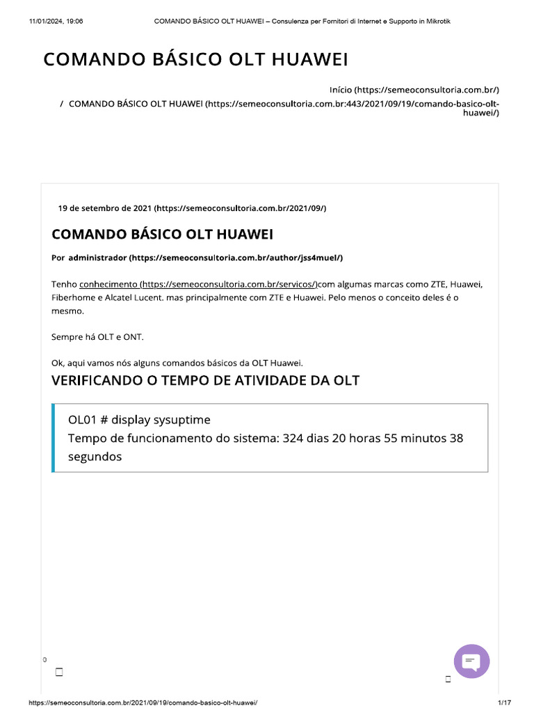 Comando Base Olt Huawei | PDF