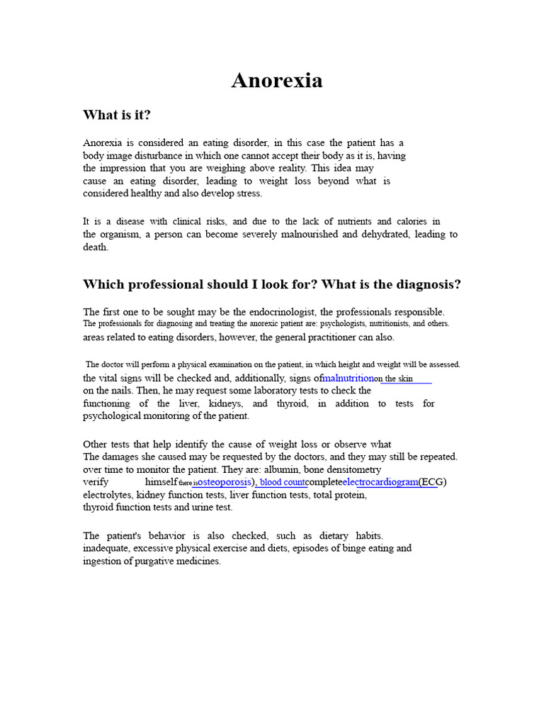 Anorexia Slide | PDF | Anorexia Nervosa | Eating Disorder